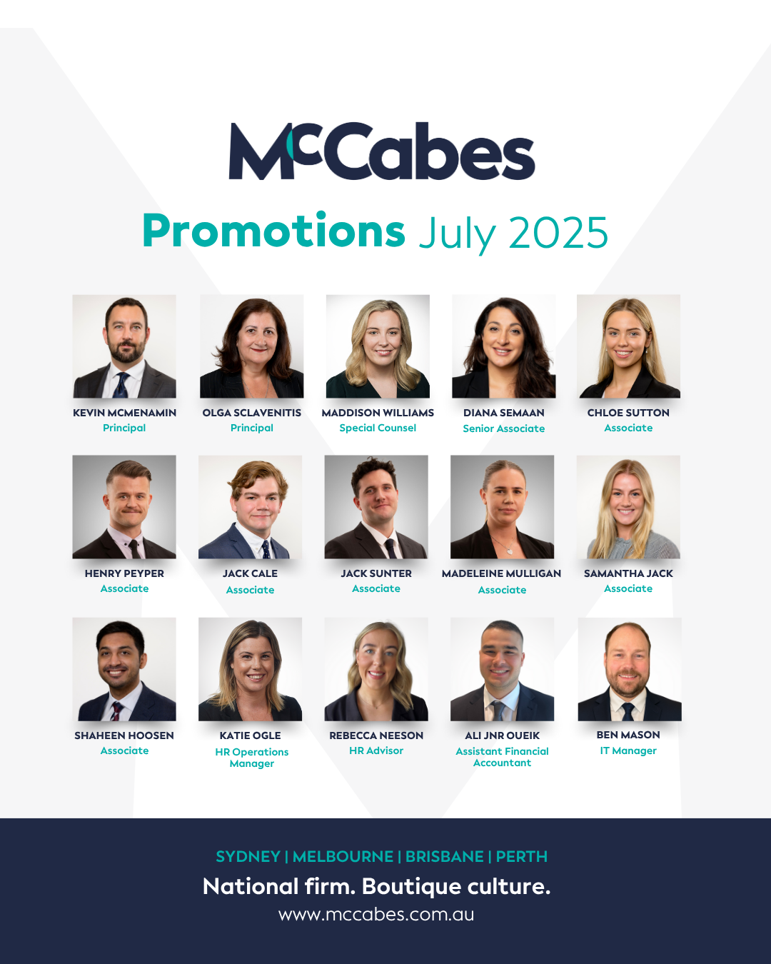McCabes Promotes 15 - July 2025 - McCabes Lawyers